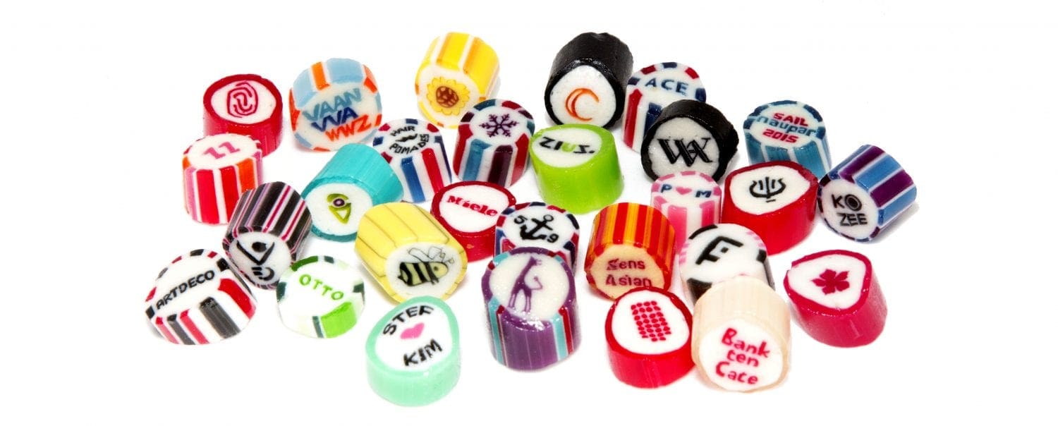 Drop & snoep met logo - Droptelegram